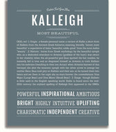 Kalleigh Personalized Name Meaning Art Prints – Name Stories