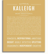 Kalleigh Personalized Name Meaning Art Prints – Name Stories