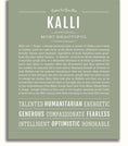Kalli | Name Art Print – Name Stories