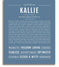 Kallie Personalized Name Meaning Art Prints – Name Stories
