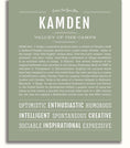 Kamden | Name Art Print – Name Stories