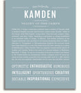 Kamden | Name Art Print – Name Stories
