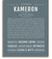 Kameron Personalized Name Meaning Art Prints – Name Stories