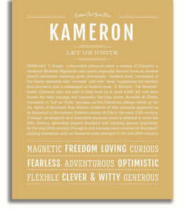 Kameron | Name Art Print – Name Stories