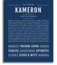 Kameron Personalized Name Meaning Art Prints – Name Stories