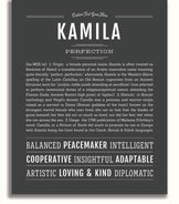 Kamila | Name Art Print – Name Stories