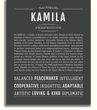 Kamila | Name Art Print – Name Stories