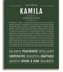 Kamila Personalized Name Meaning Art Prints – Name Stories