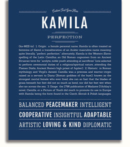 Kamila | Name Art Print – Name Stories