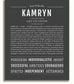 Kamryn (female) | Name Art Print – Name Stories