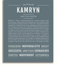Kamryn (female) | Name Art Print – Name Stories