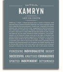 Kamryn (female) | Name Art Print – Name Stories