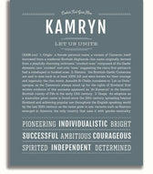 Kamryn (female) | Name Art Print – Name Stories