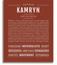 Kamryn (female) | Name Art Print – Name Stories