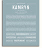 Kamryn (female) | Name Art Print – Name Stories