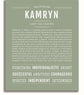 Kamryn (male) | Name Art Print – Name Stories