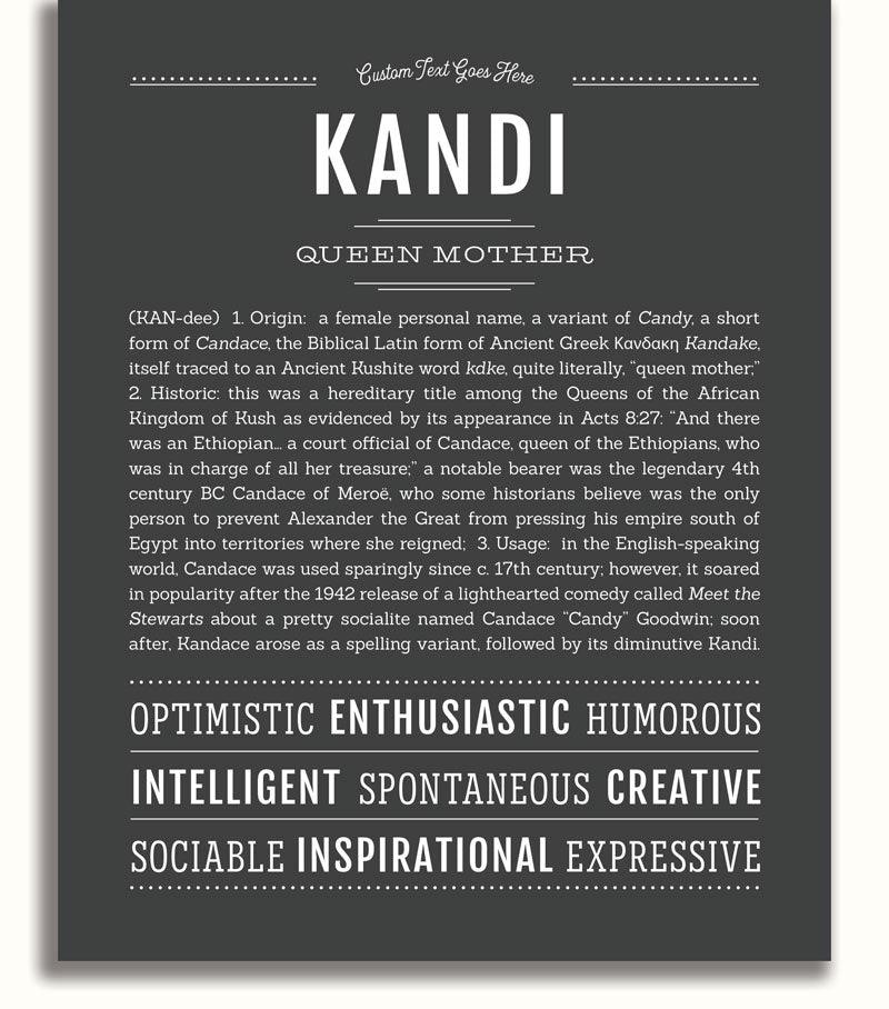 Kandi | Name Art Print – Name Stories
