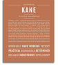 Kane Personalized Name Meaning Art Prints – Name Stories