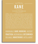 Kane Personalized Name Meaning Art Prints – Name Stories