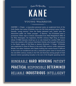 Kane | Name Art Print – Name Stories