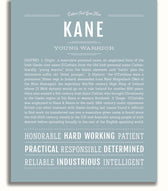 Kane Personalized Name Meaning Art Prints – Name Stories
