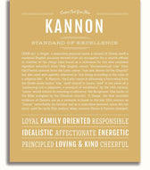 Kannon Personalized Name Meaning Art Prints – Name Stories