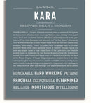 Kara Personalized Name Meaning Art Prints – Name Stories