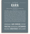 Kara Personalized Name Meaning Art Prints – Name Stories