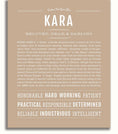 Kara Personalized Name Meaning Art Prints – Name Stories