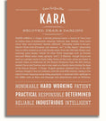 Kara Personalized Name Meaning Art Prints – Name Stories