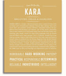Kara Personalized Name Meaning Art Prints – Name Stories