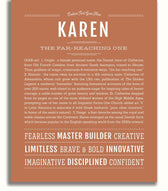 Karen Personalized Name Meaning Art Prints – Name Stories