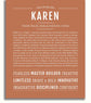 Karen Personalized Name Meaning Art Prints – Name Stories