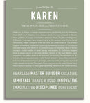 Karen Personalized Name Meaning Art Prints – Name Stories