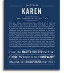 Karen Personalized Name Meaning Art Prints – Name Stories