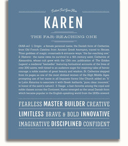 Karen Personalized Name Meaning Art Prints – Name Stories