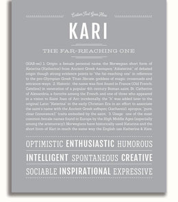 Kari | Name Art Print – Name Stories