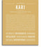 Kari | Name Art Print – Name Stories