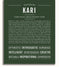 Kari Personalized Name Meaning Art Prints – Name Stories