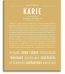Karie Personalized Name Meaning Art Prints – Name Stories