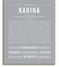 Karina Personalized Name Meaning Art Prints – Name Stories