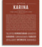 Karina Personalized Name Meaning Art Prints – Name Stories