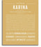 Karina Personalized Name Meaning Art Prints – Name Stories