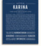 Karina Personalized Name Meaning Art Prints – Name Stories