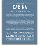 Karina Personalized Name Meaning Art Prints – Name Stories