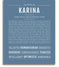 Karina Personalized Name Meaning Art Prints – Name Stories