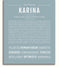 Karina Personalized Name Meaning Art Prints – Name Stories