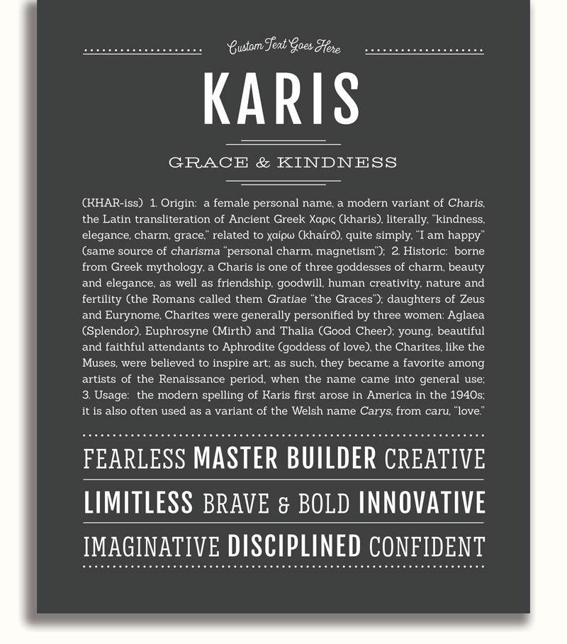 Karis Personalized Name Meaning Art Prints – Name Stories