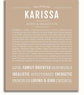 Karissa Personalized Name Meaning Art Prints – Name Stories