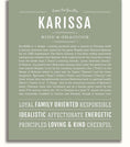 Karissa | Name Art Print – Name Stories